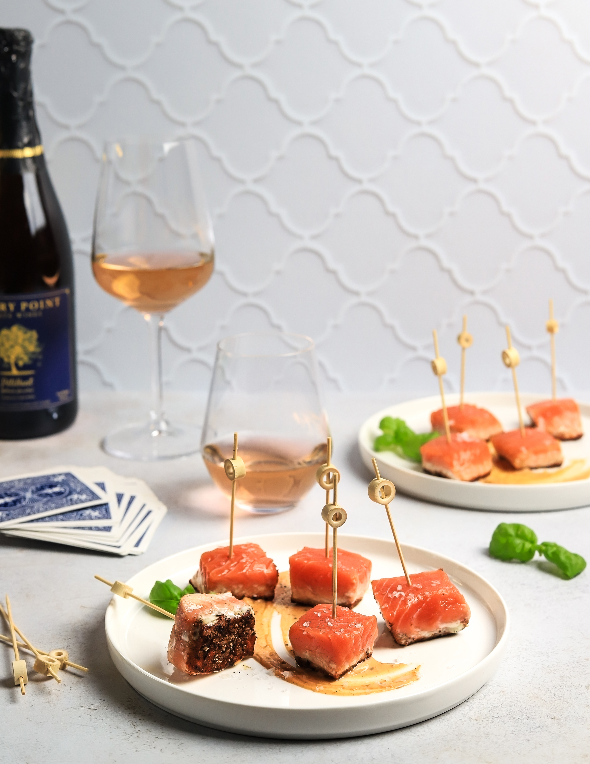 Salmon Bites with Paprika Aioli